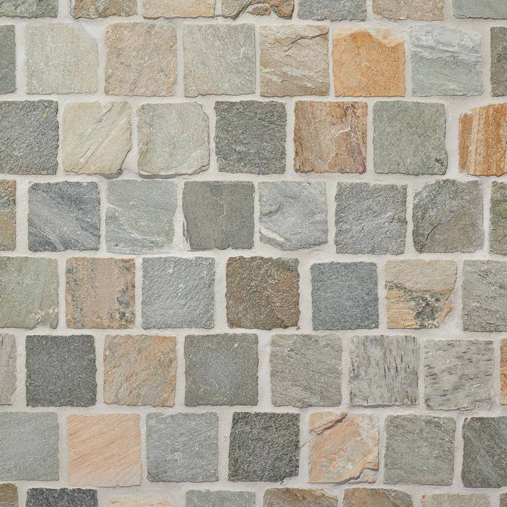 Artisan Exterior | Heritage Quartzite Mesh Cobblestones