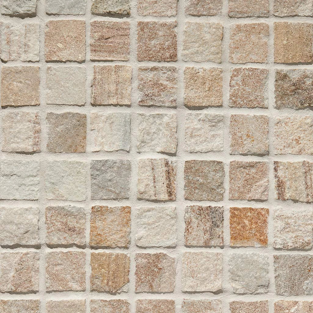Artisan Exterior | Vari Quartzite Mesh Cobblestones