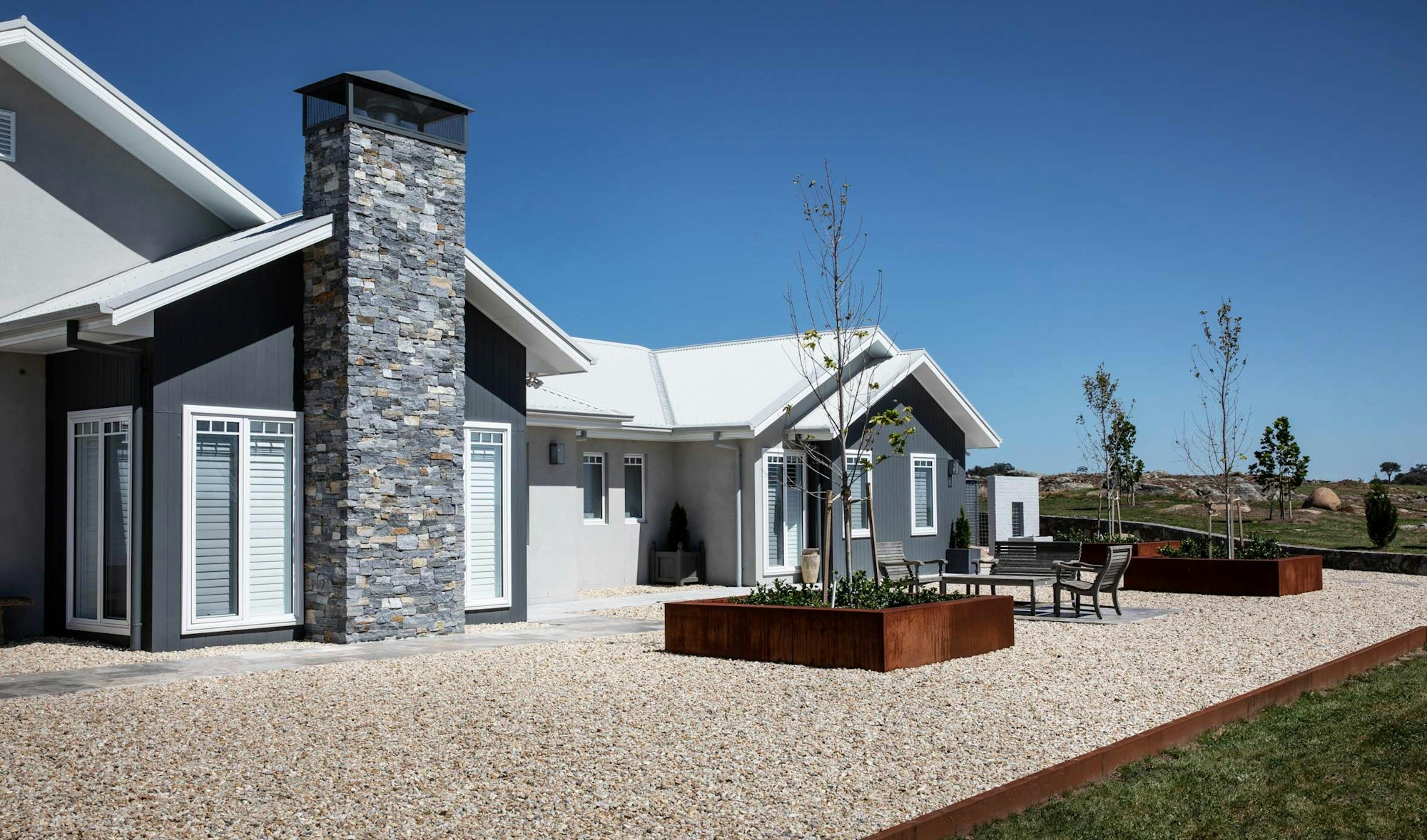 Artisan Exterior | Rustic Grey Z Panel Stacked Stone Cladding